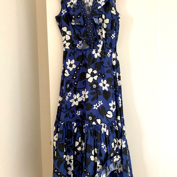 Warm | Dresses | Nwt Warm Blue Multi Floral Midi Dress With Ruffle Size ...